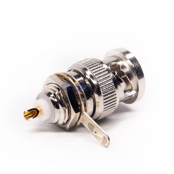 Coaxial Bulkhead BNC Straight Male Connector Solder Cup 50 Ohm